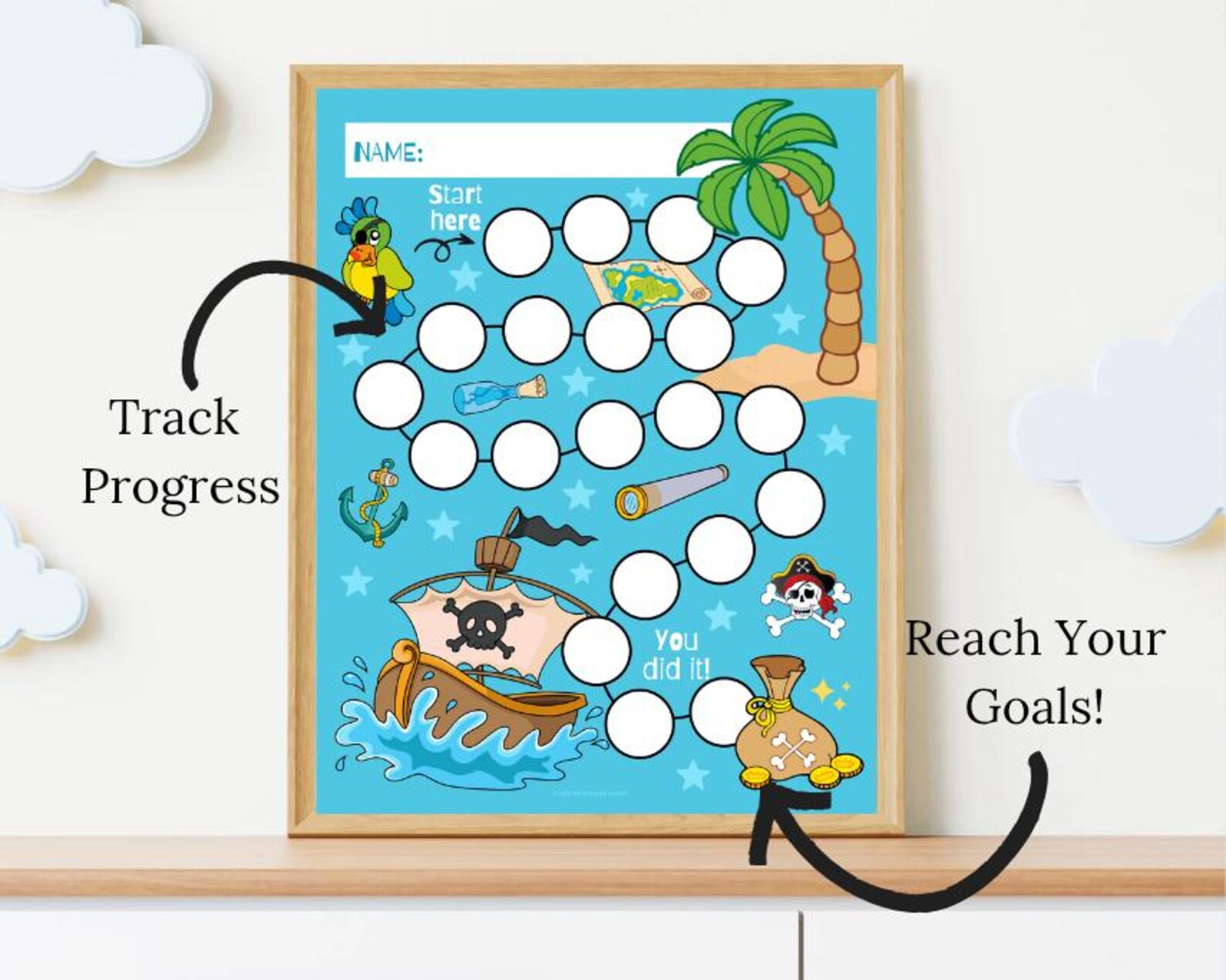 Printable Pirate Reward Chart for Boys: Kids Behavior Tracker (PDF) - Etsy