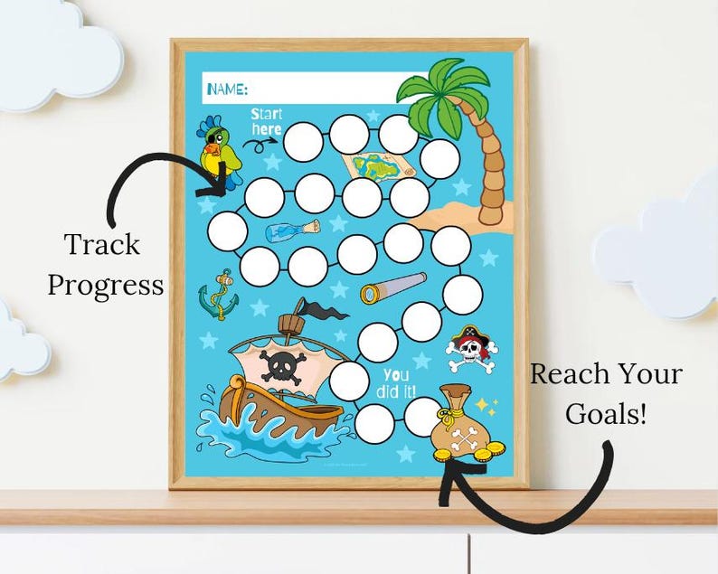 Printable Pirate Reward Chart for Boys: Kids Behavior Tracker (PDF) - Etsy