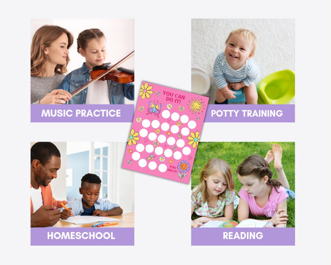 Printable Flower Reward Chart for Girls, Groovy Reward Chart, Flower ...