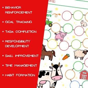 Farm Animal Potty Chart, Barnyard Reward Sticker Chart, Toddler Habit ...