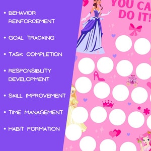 Princess Sticker Chart Printable, Kids Reward Chart, Behaviour Chart ...
