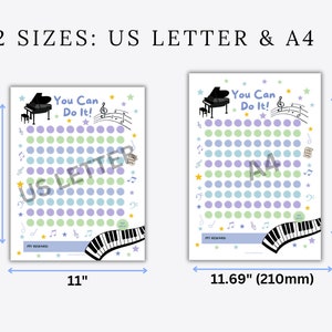Printable Music Reward Charts, 100-day Practice Chart, Kids Reward ...