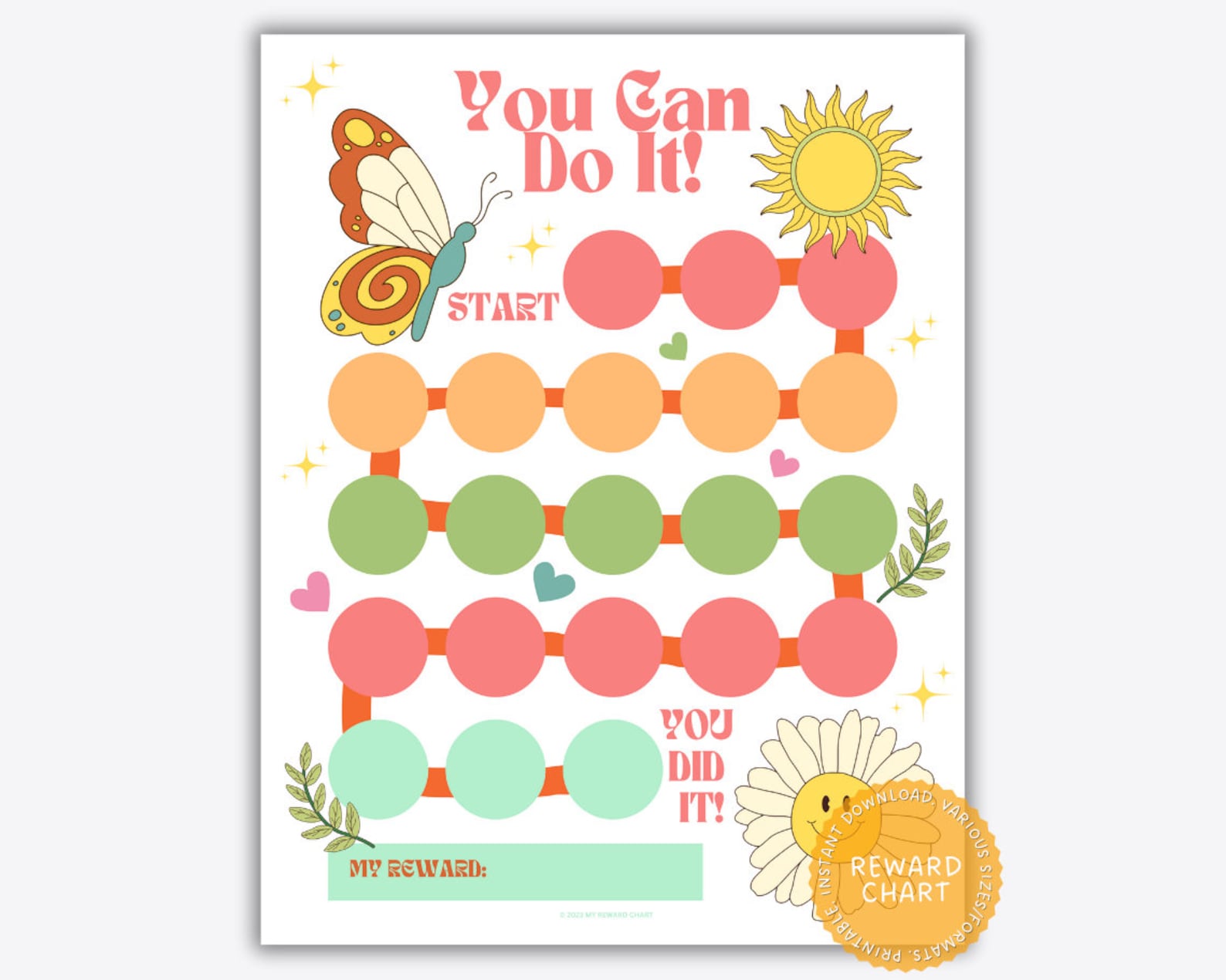 Flower Reward Chart, Butterfly Sticker Chart, Behavior Tool, Classroom ...