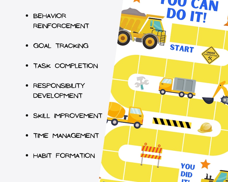 Printable Vehicle Reward Chart for Boys: Potty Training, Classroom ...