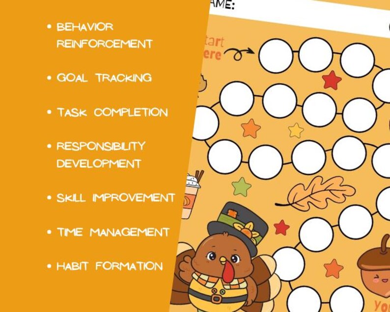 Fall Sticker Chart, Preschool Incentive Reward Chart, Autumn Behavior ...