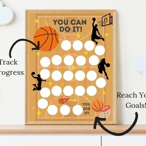 Basketball Reward Chart: Kids Behavior & Goal Tracker (digital Download ...