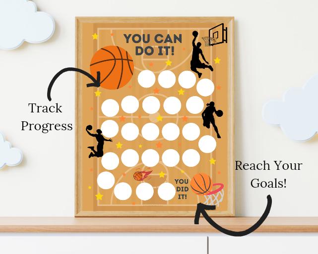 Basketball Reward Chart, Sport Reward Chart, Basketball Sticker Chart ...