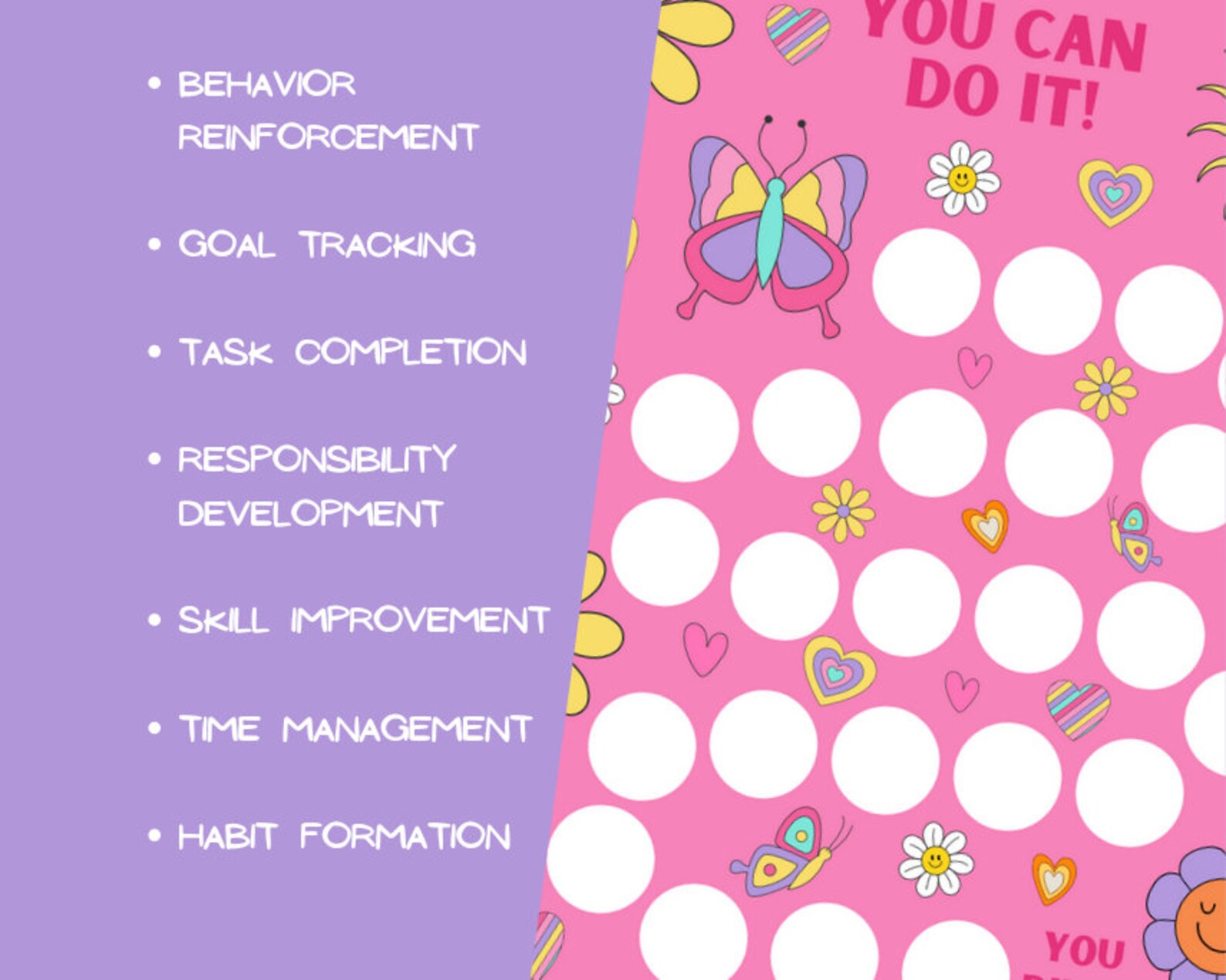 Printable Flower Reward Chart for Girls, Groovy Reward Chart, Flower ...