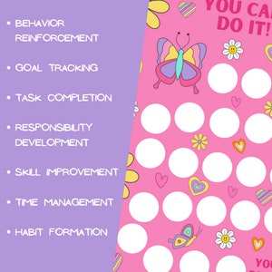 Printable Flower Reward Chart for Girls, Groovy Reward Chart, Flower ...