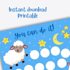 Toddler Bed Time Chart, Printable Sleep Tracker, Sticker Reward Chart ...