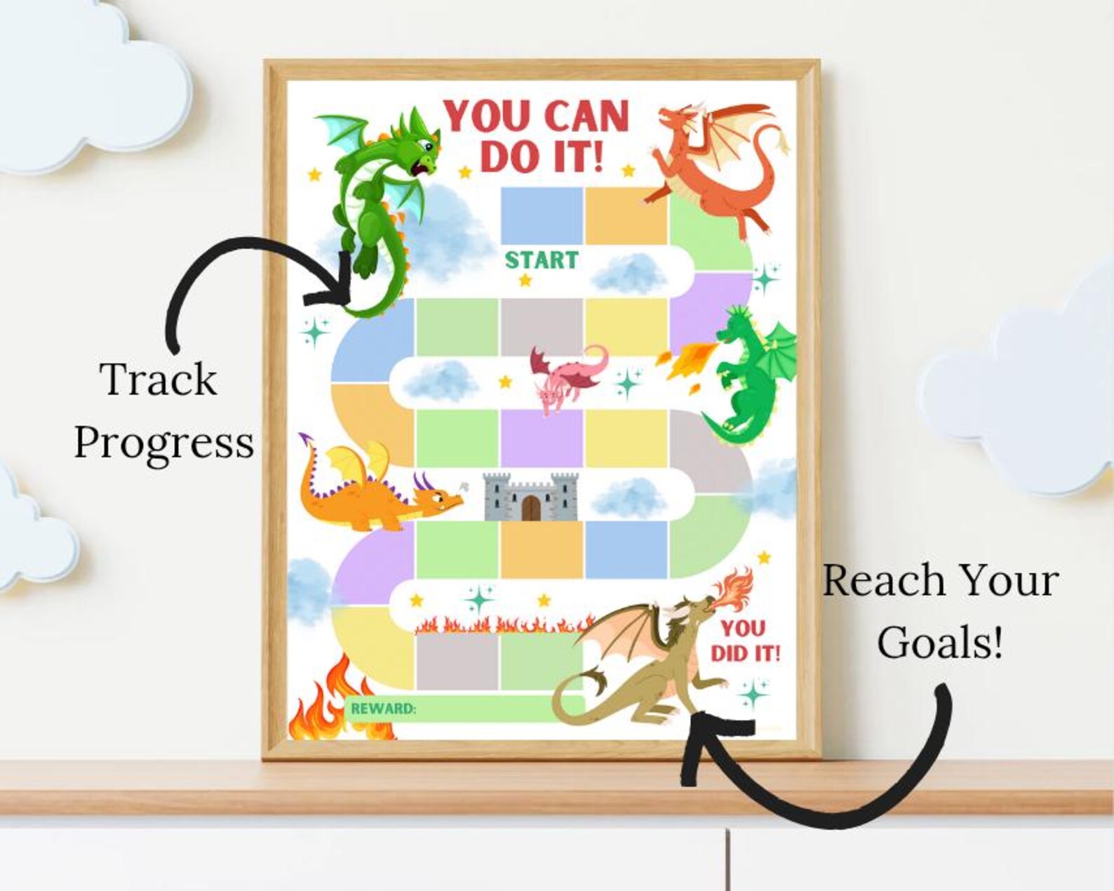 Dragon Reward Chart, Sticker Chart, Behavior Chart, Potty Training ...