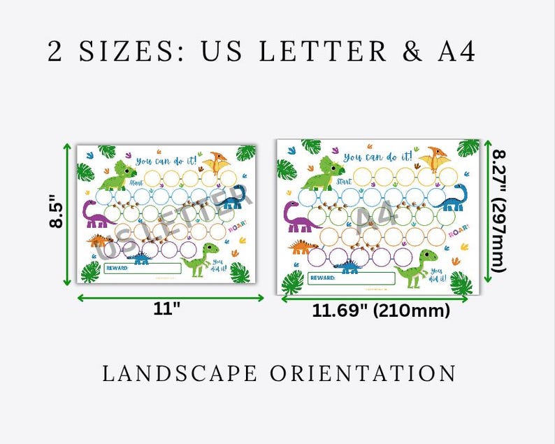 Dinosaur Potty Training Chart for Toddlers – Dino Sticker Reward Chart ...