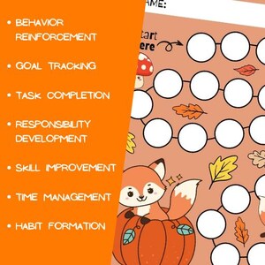 Fall Reward Chart, Autumn Sticker Chart, Fox Reward Chart, Behavior ...