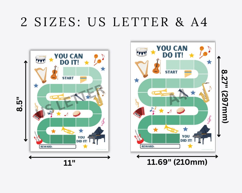 Printable Music Practice Chart, Music Practice Chart, Kids Reward Chart ...