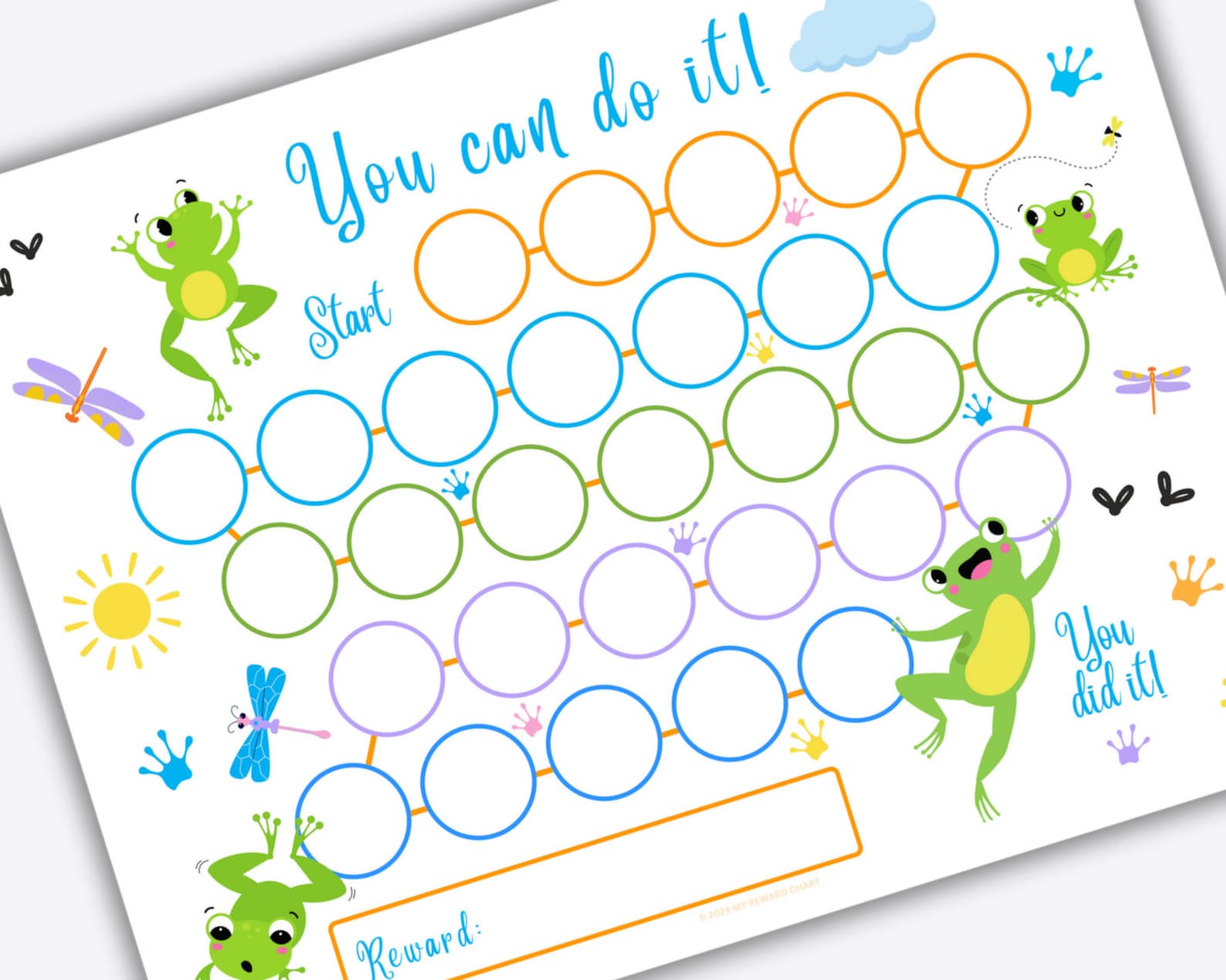 Frog Reward Chart Printable Kids Reward Chart, Frog Sticker Chart, Boys ...