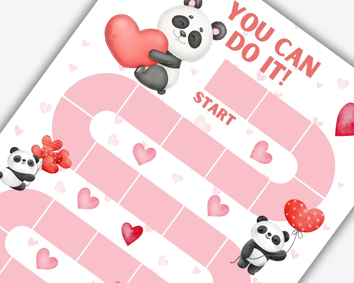 Printable Valentine Reward Chart, Kids Reward Chart, Potty Training ...