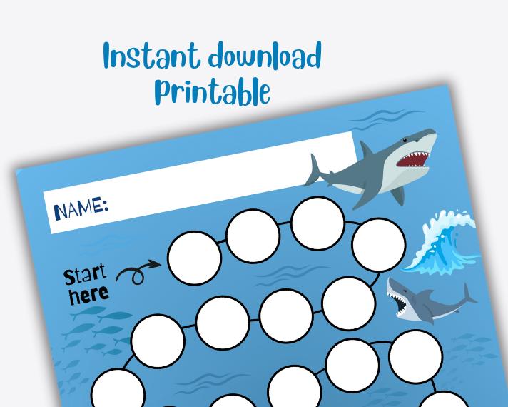 Shark Reward Chart: Kids Behavior & Potty Training (printable Download ...
