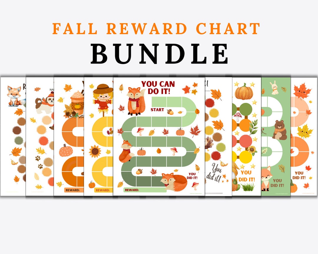 Printable Fall Reward Chart Bundle: Autumn Classroom Behavior Tracker ...