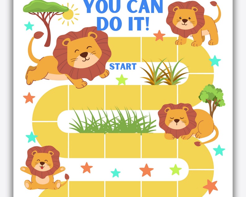 Lion Reward Chart, Kids Reward Chart, Printable Reward Chart, Preschool ...