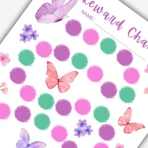 Butterfly Reward Chart, Spring Reward Chart, Printable Potty Training ...