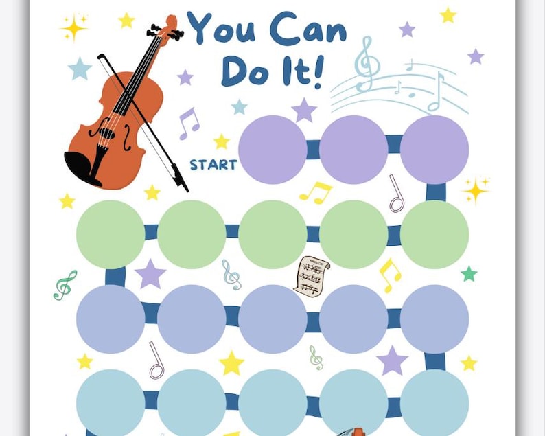 Printable Violin Reward Chart, Music Reward Chart, Violin Practice ...