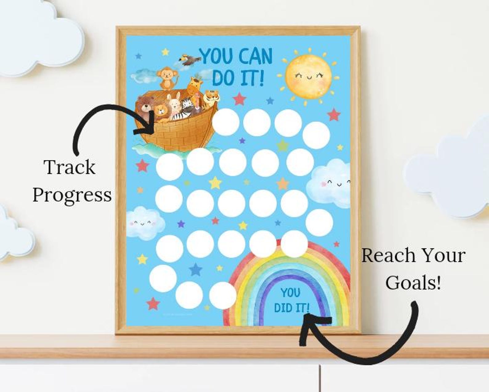 Noah’s Ark Reward Chart, Printable Toddler Behavior & Potty Training ...