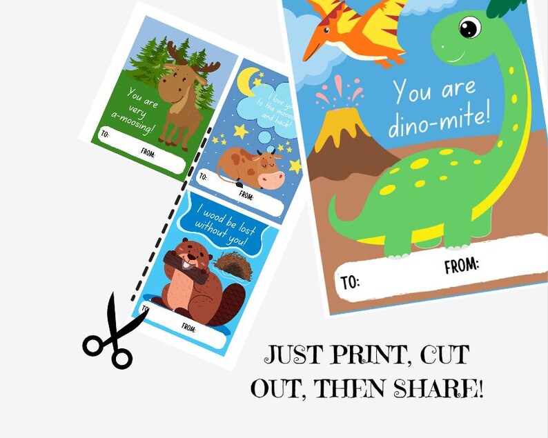 50+ Animal Valentines, Funny Printable Valentine Cards for Kids ...