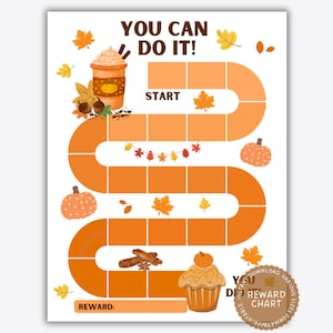 Fall Pumpkin Latte Reward Chart: Kids' Behavior Tracker (printable PDF ...