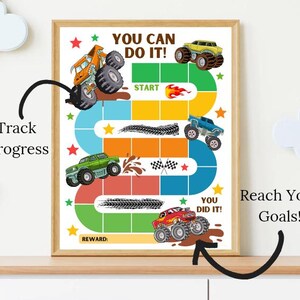 Monster Truck Reward Chart: Potty Training, Behavior Incentive, Habit ...
