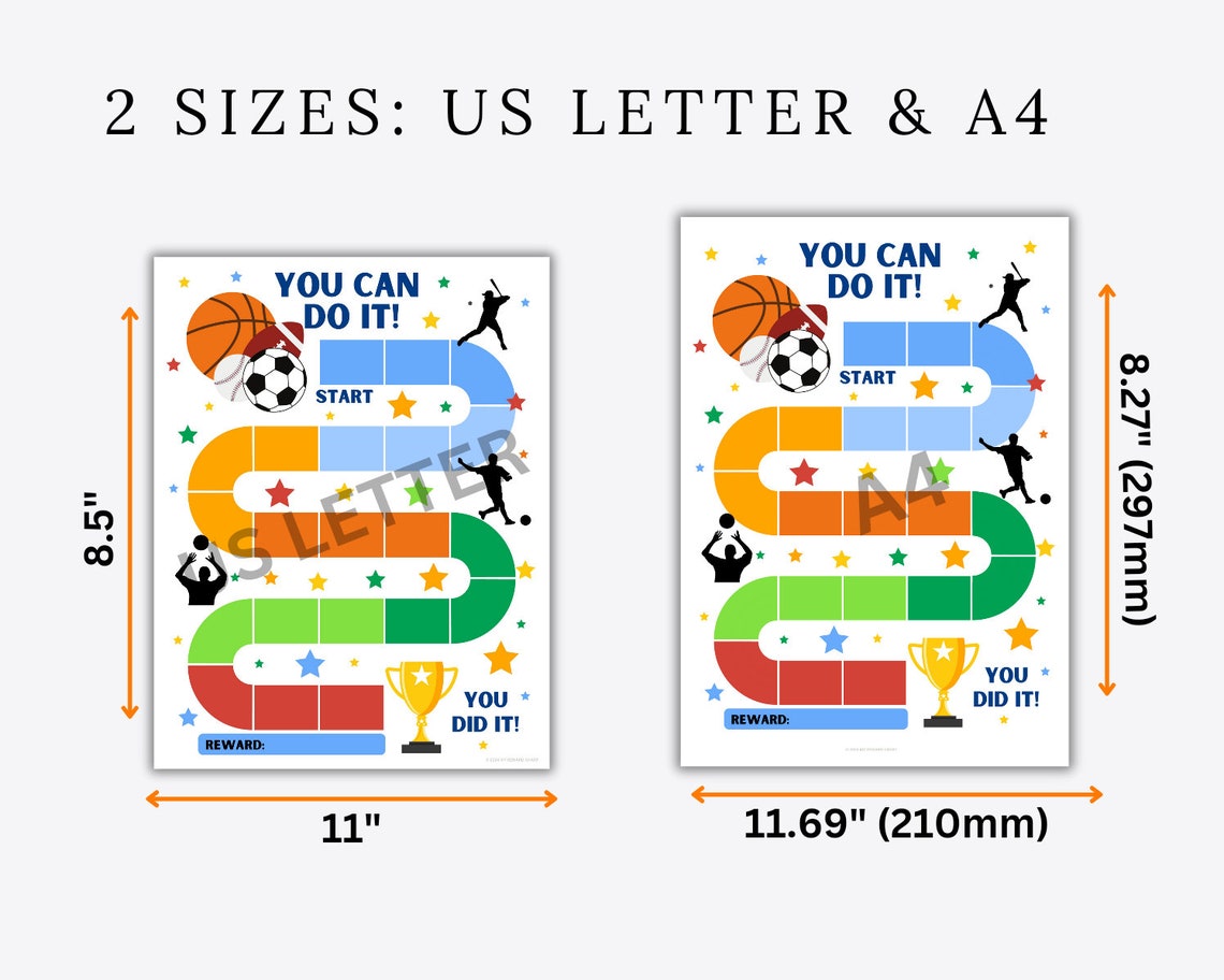 Sports Reward Chart Printable Kids Reward Chart, Boys Behavior Chart ...