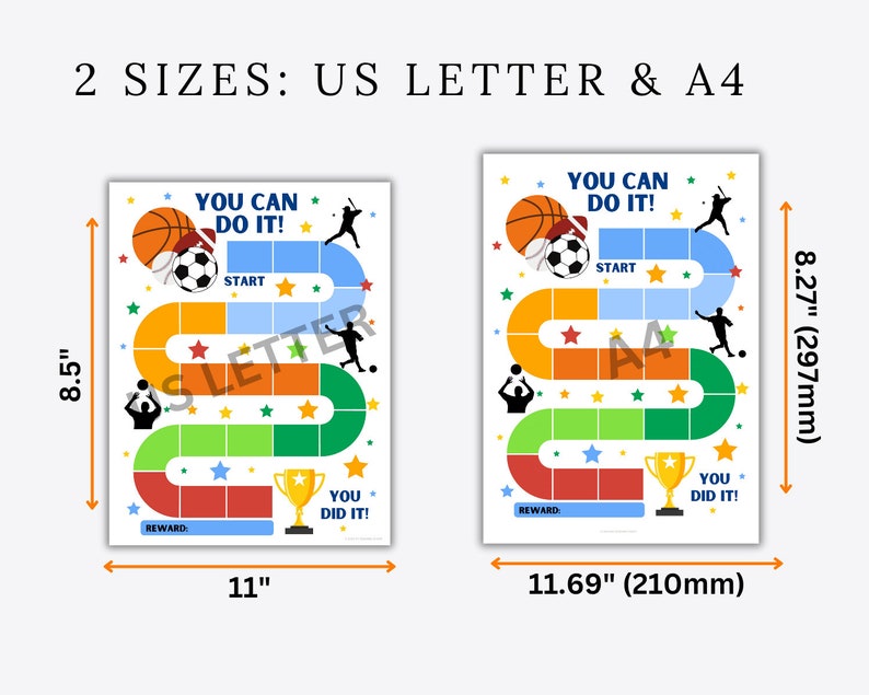 Sports Reward Chart Printable Kids Reward Chart, Boys Behavior Chart ...