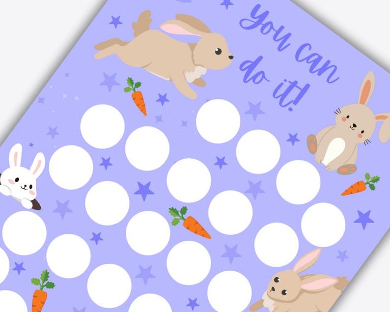 Bunny Sleep Training Reward Chart: Toddler Bedtime Routine (printable ...