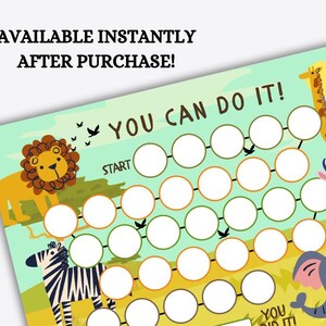 Printable Safari Animal Reward Chart, Zoo Sticker Chart, Potty Training ...