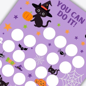 Halloween Cat Reward Chart: Spooky Kids Printable (PDF) - Etsy