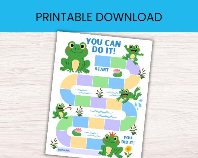 Printable Frog Reward Chart, Kids Behavior Chart, Chore Tracker ...
