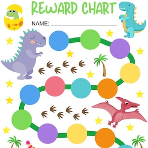 Dinosaur Potty Training Reward Chart: Kids' Sticker Chart (PDF) - Etsy