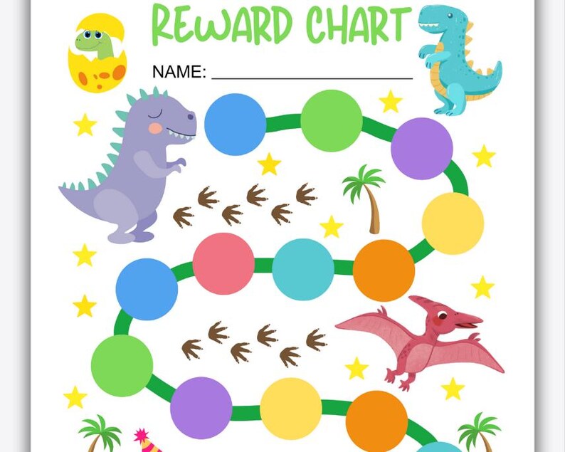 Dinosaur Potty Training Reward Chart: Kids' Sticker Chart (PDF) - Etsy