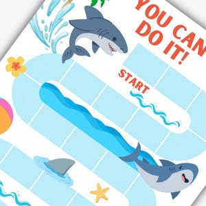 Shark Sticker Chart, Summer Reward Chart, Toddler Behavior Chart ...