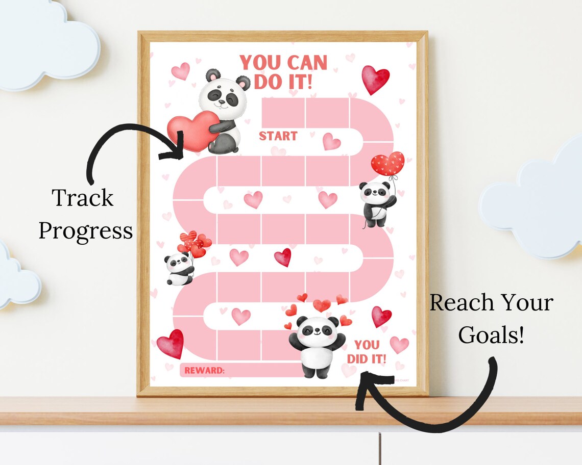 Printable Valentine Reward Chart, Kids Reward Chart, Potty Training ...