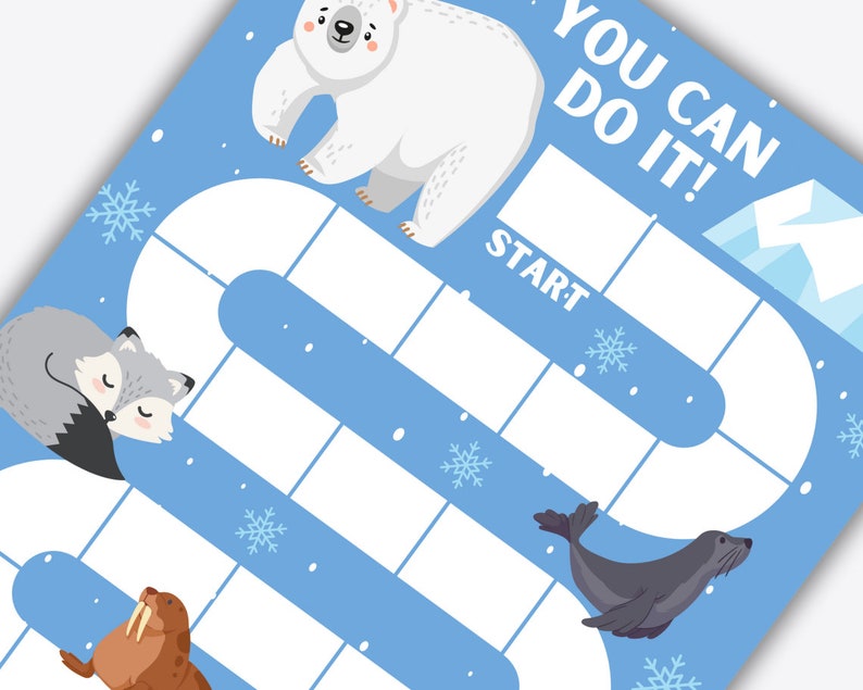 Arctic Reward Chart Printable for Kids, Winter Potty Training Chart ...