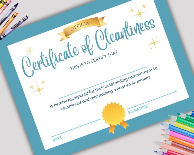 Clean Room Award, Cleanliness Certificate, Tidy Room Award, Kids ...
