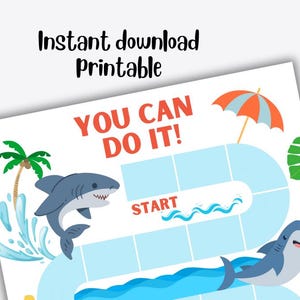 Shark Sticker Chart, Summer Reward Chart, Toddler Behavior Chart ...
