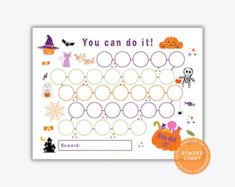 Spooky Halloween Reward Chart for Kids, Ghostly Pumpkin Behavior ...