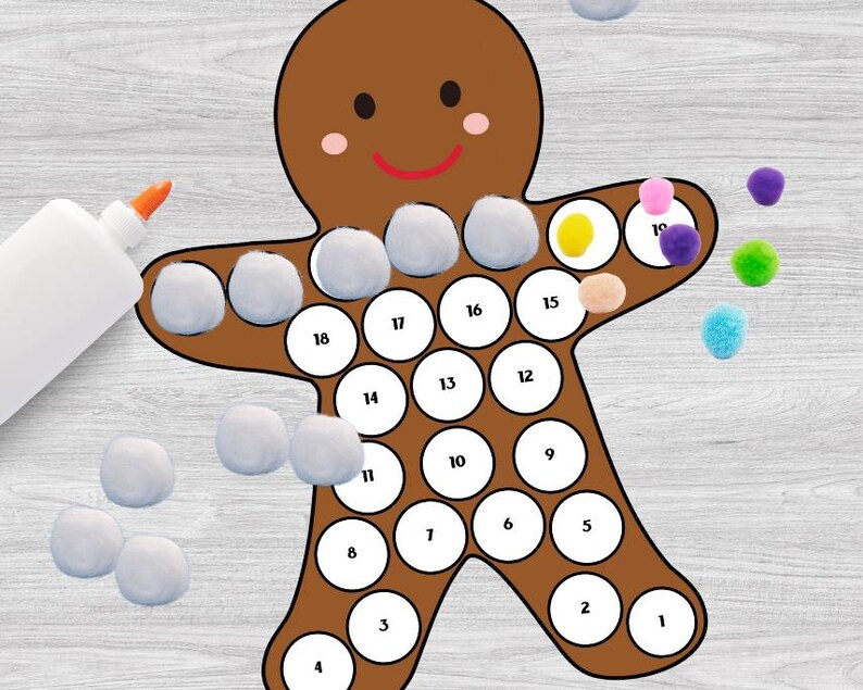 Printable Christmas Countdown, 25 Days Until Christmas, Gingerbread ...