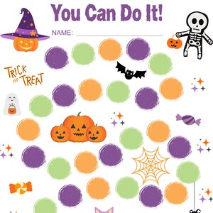 Halloween Reward Chart, Printable Kids Reward Chart, Fall Sticker Chart ...
