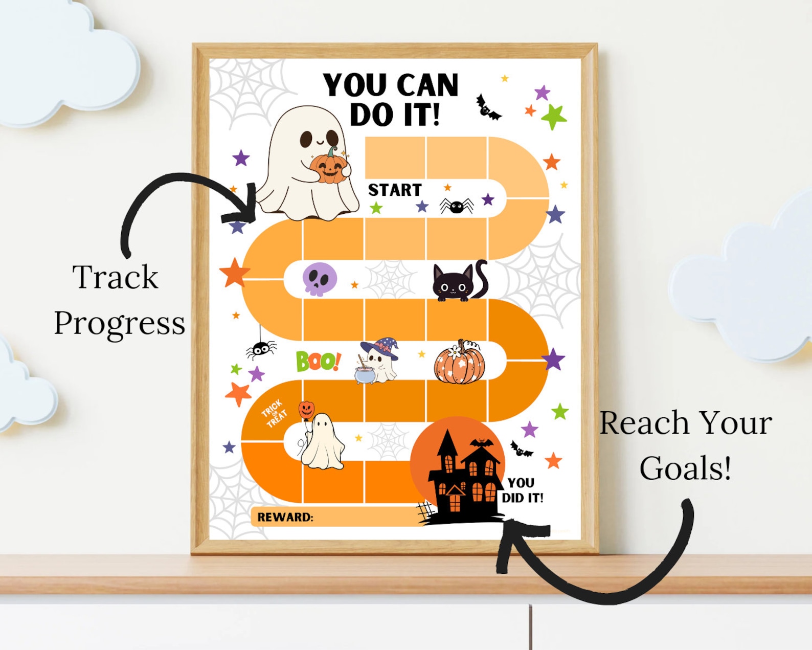 Halloween Reward Chart: Kids Behavior & Potty Training (printable PDF ...