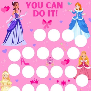 Princess Sticker Chart Printable, Kids Reward Chart, Behaviour Chart ...