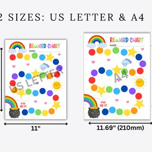 Reward Chart Printable, Rainbow Reward Chart, Potty Training Chart ...