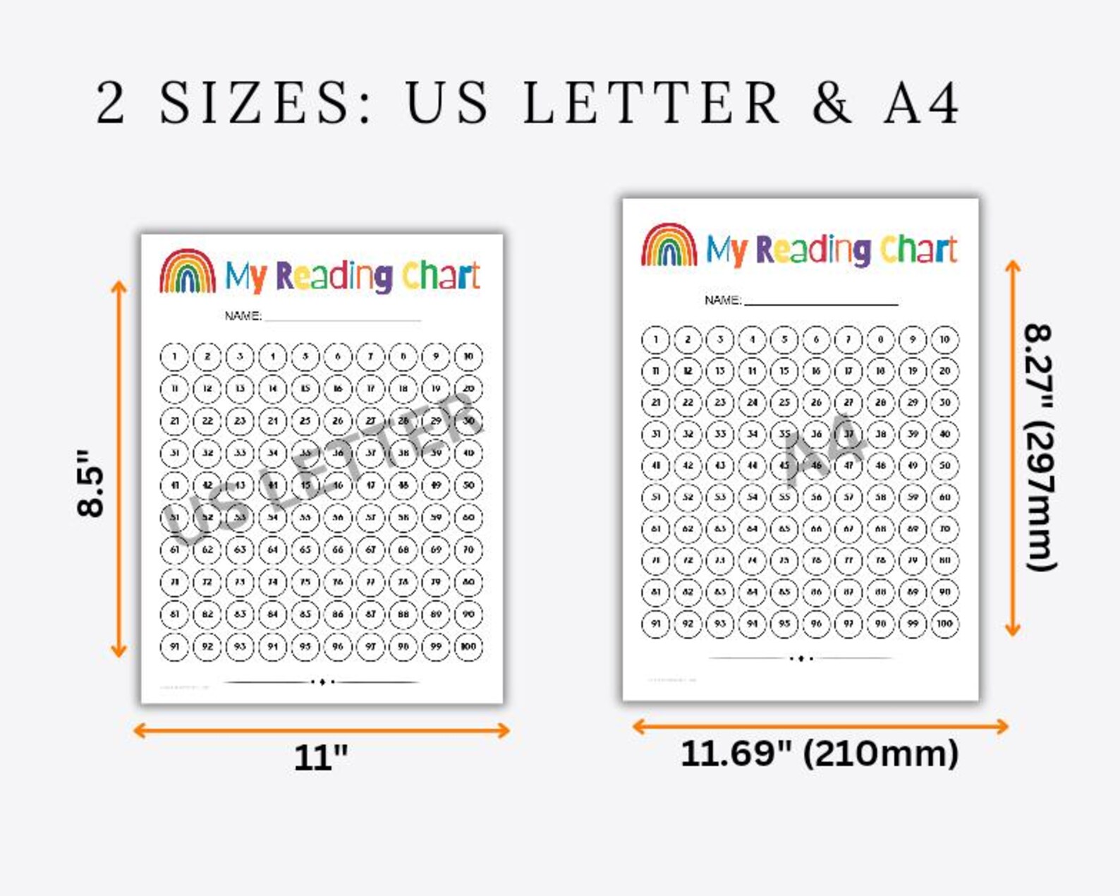 Kids Printable Reading Chart, Rainbow Reading Reward Chart, Kids Reward ...