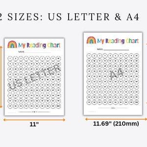 Kids Printable Reading Chart, Rainbow Reading Reward Chart, Kids Reward ...